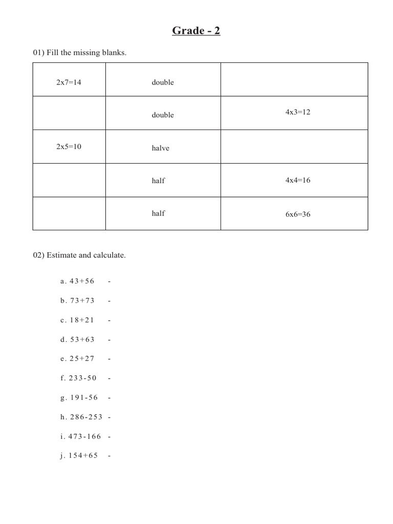Paper English Grade 2 | PDF
