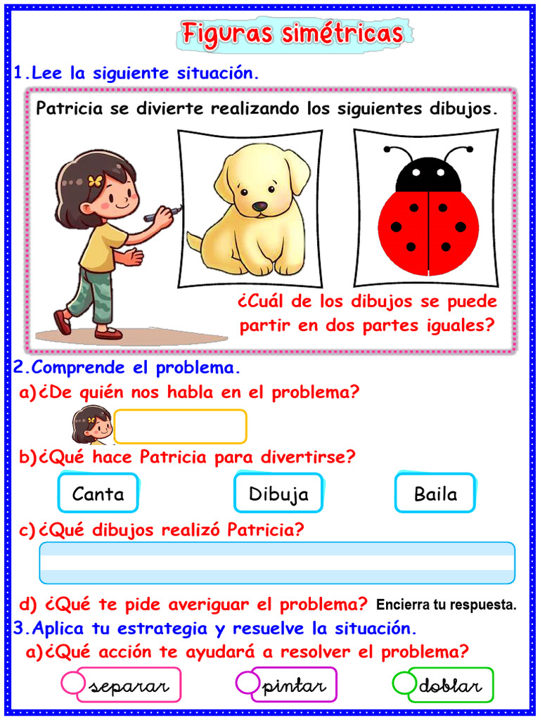 Ficha Reconocemos Figuras Simétricas Maestra Janet (1) | PDF