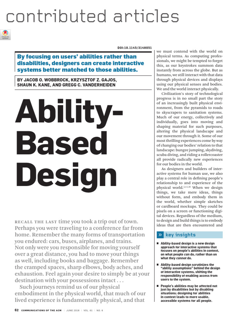 Abilities Based Designs | PDF
