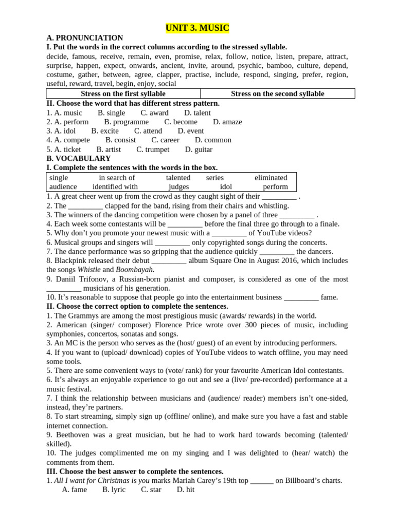 Unit 3 Music | PDF