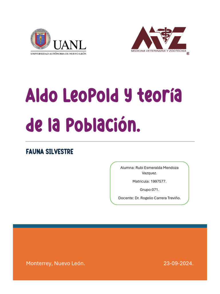 Ev 1-Aldo Leopold y Teoria de La Poblacion | PDF
