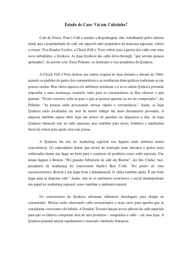Estratégias de Marketing da Quikava | PDF | Cafeteria | Marketing