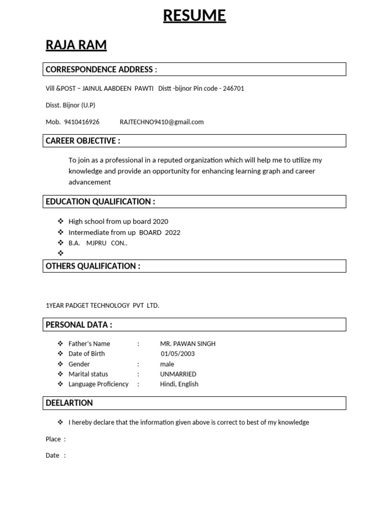 RESUME1 | PDF