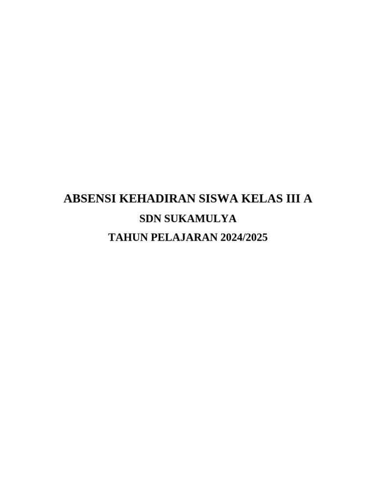 Cover Absen | PDF