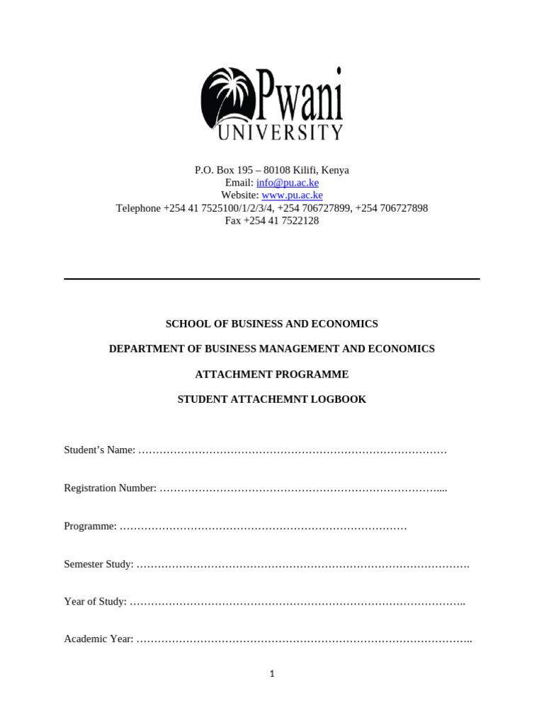 Sbe Industrial Attachment Logbook | PDF