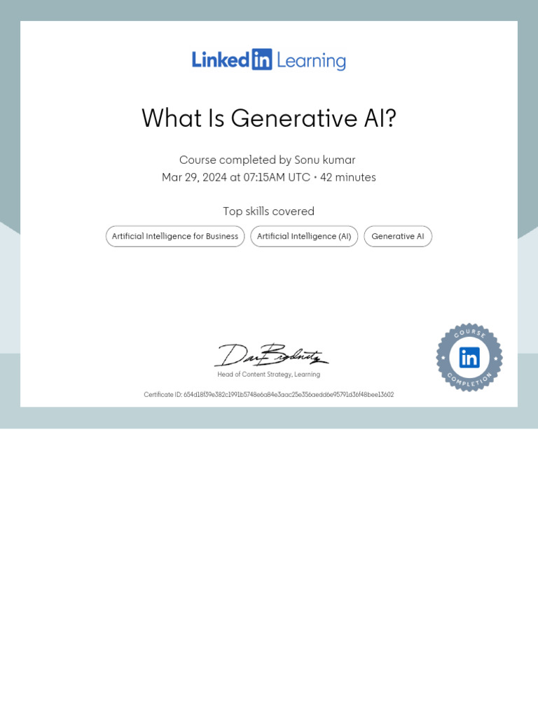 Generative AI Certificate | PDF