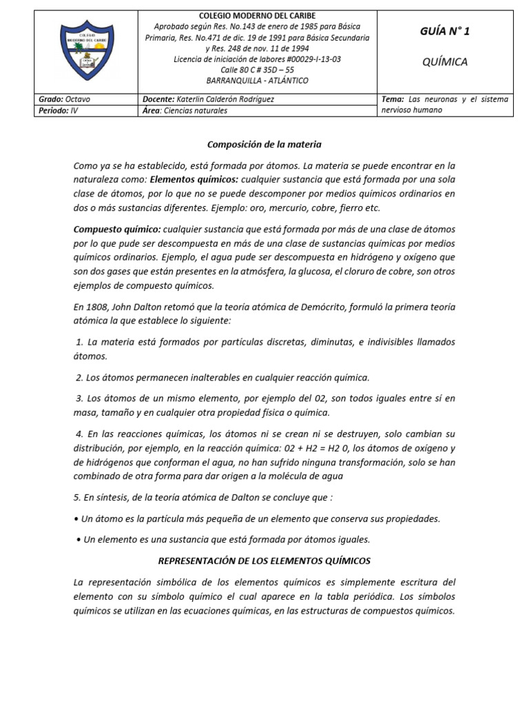 Guía Química Octavo | PDF