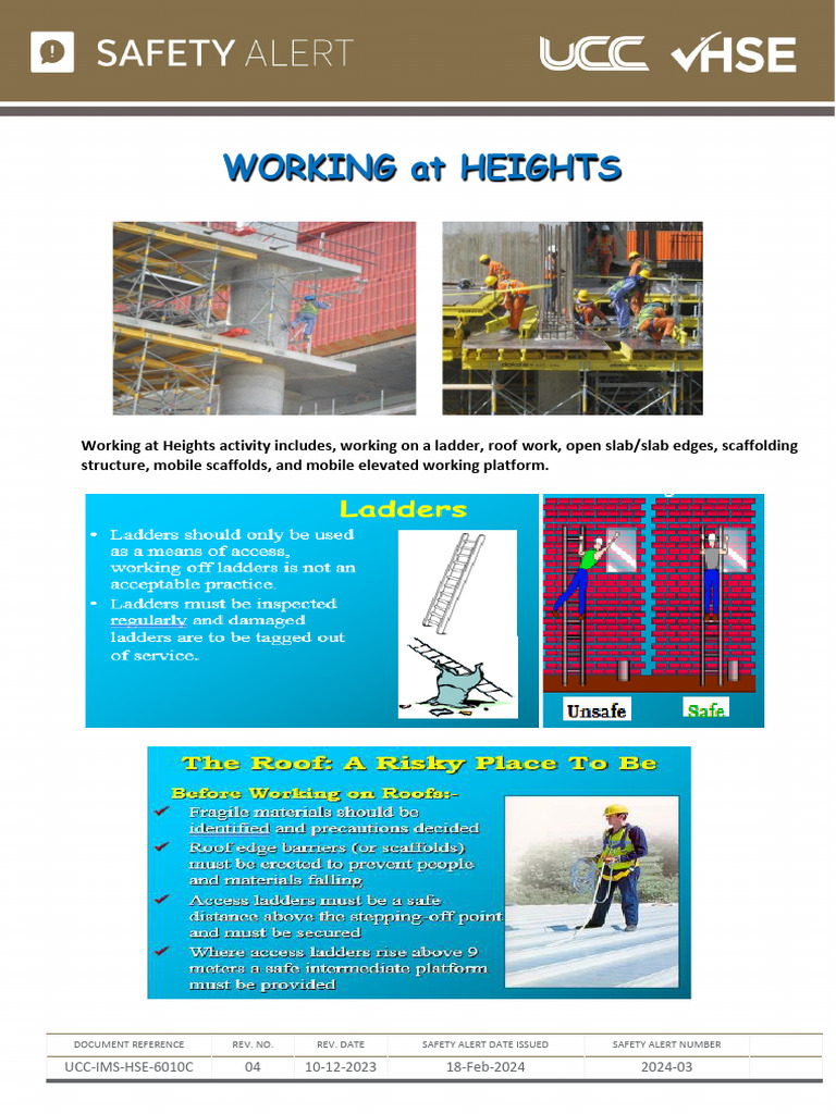HSE ALERT # 24-03 - Working at Heights | PDF