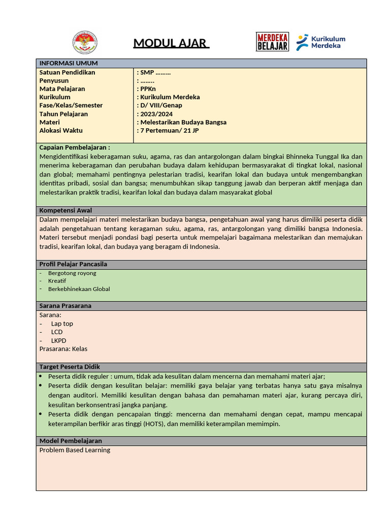 MODUL AJAR Bab 4 Fix | PDF