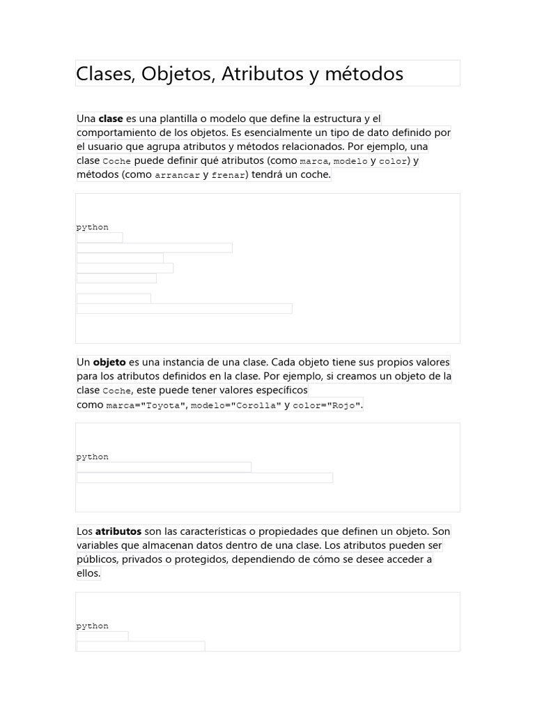 Clases y Objetos en Python: Guía Esencial | PDF | Objeto (informática) | Informática