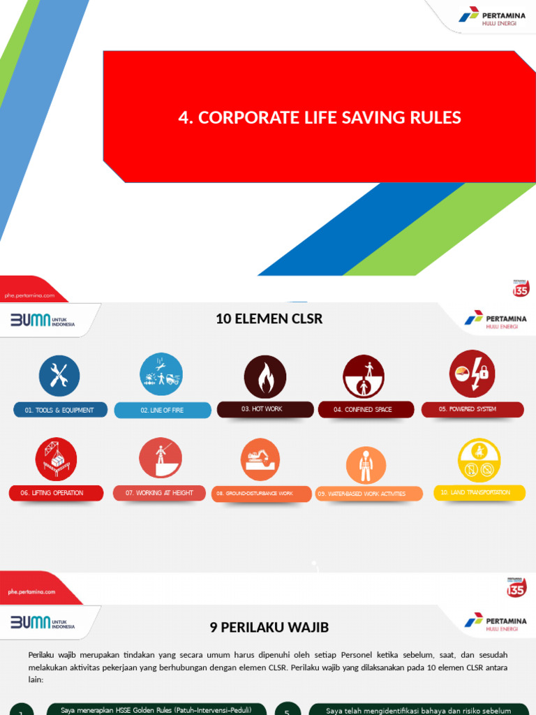 10 Corporate Life Saving Rules (CLSR) | PDF