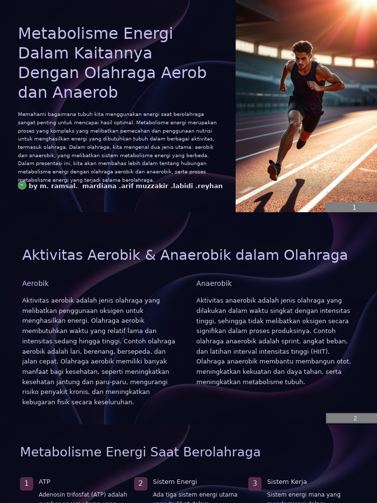 Metabolisme Energi Dalam Kaitannya Dengan Olahraga Aerob Dan Anaerob | PDF