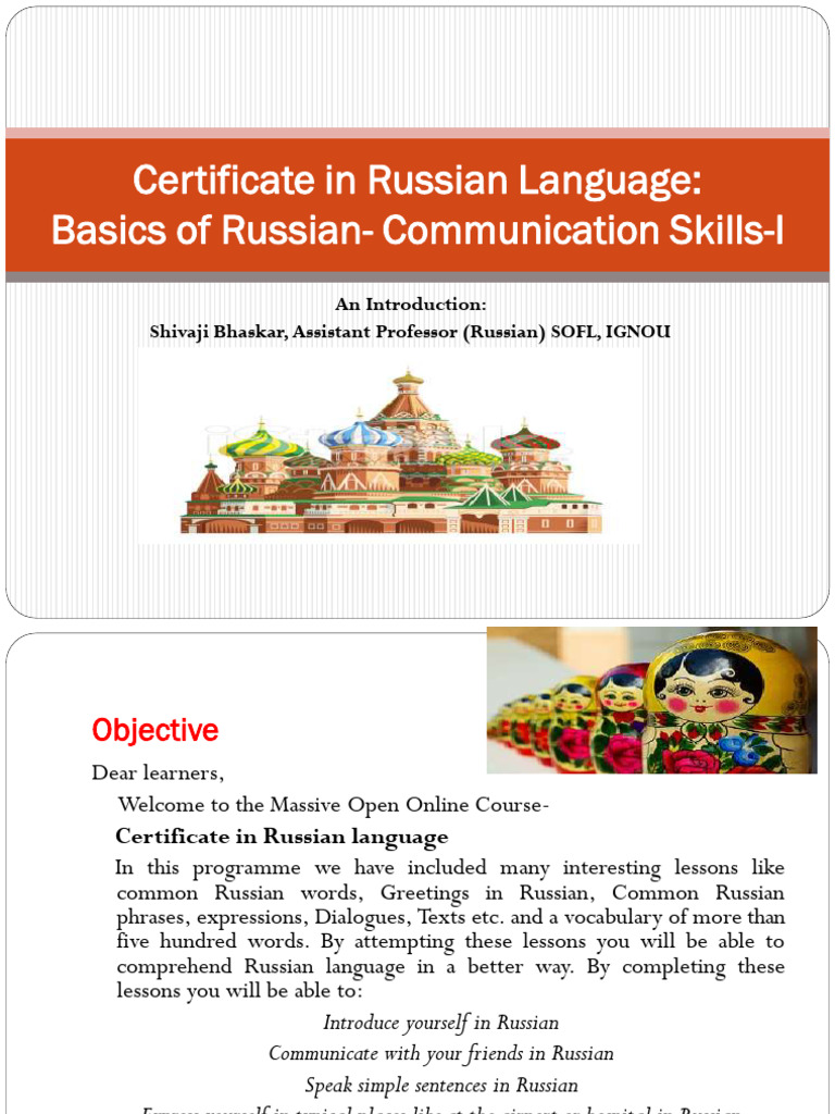 Origin of Russian Language and Its Structure | PDF