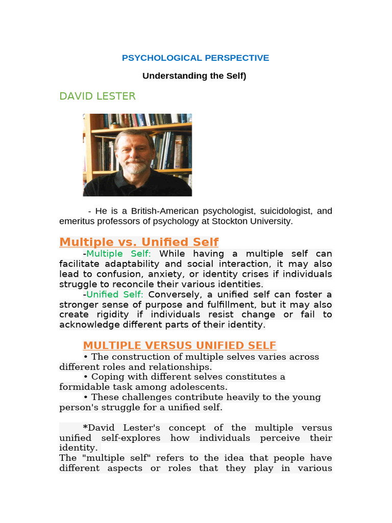 Psychological Perspective | PDF