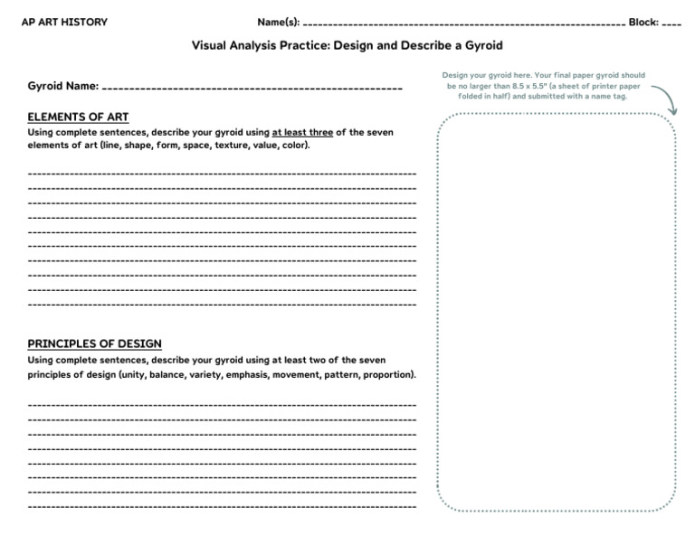 AP Art History - Gyroid Introduction Activity | PDF