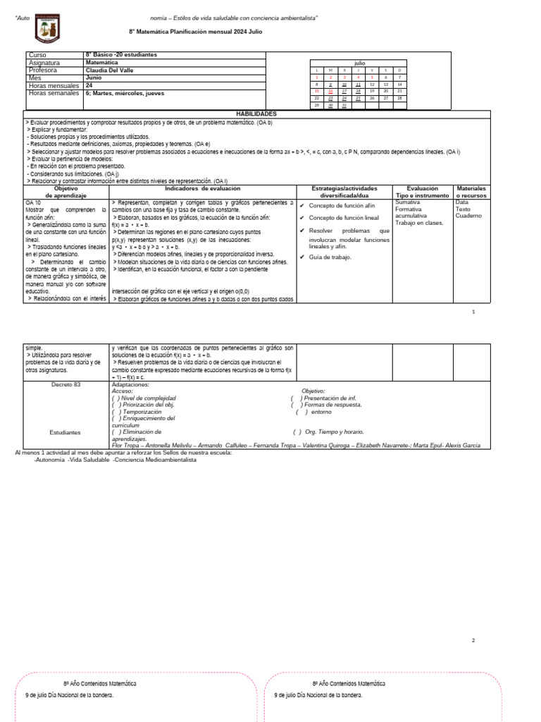 8 Mat Plan Mens Julio 2024 | PDF