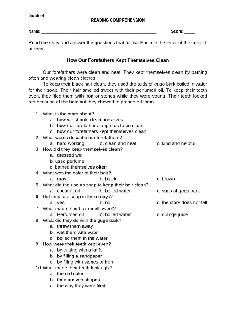 READING COMPREHENSION Week 5 | PDF