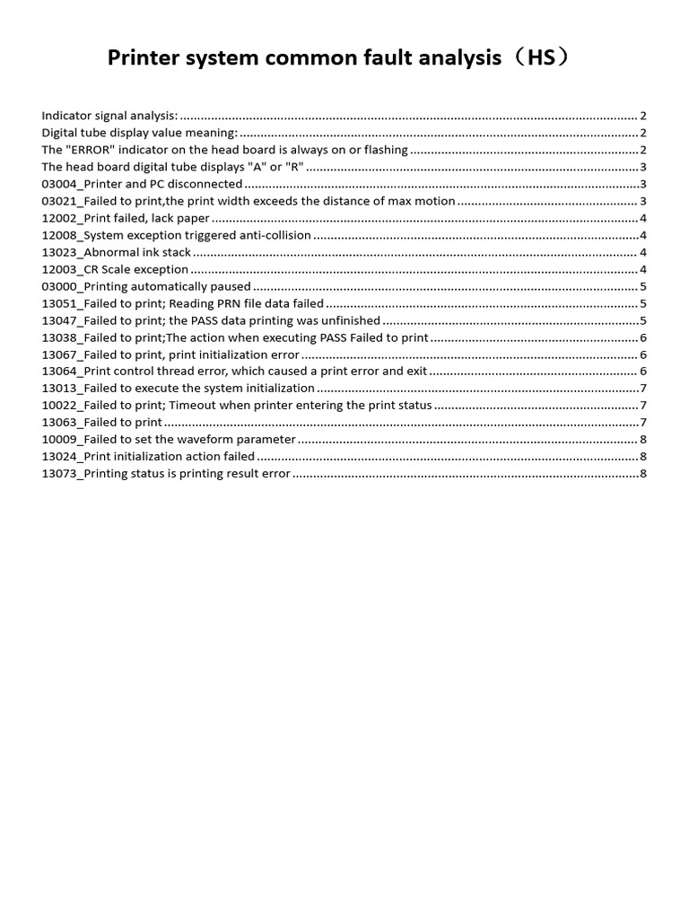 Printer System Common Faults and Handling | PDF