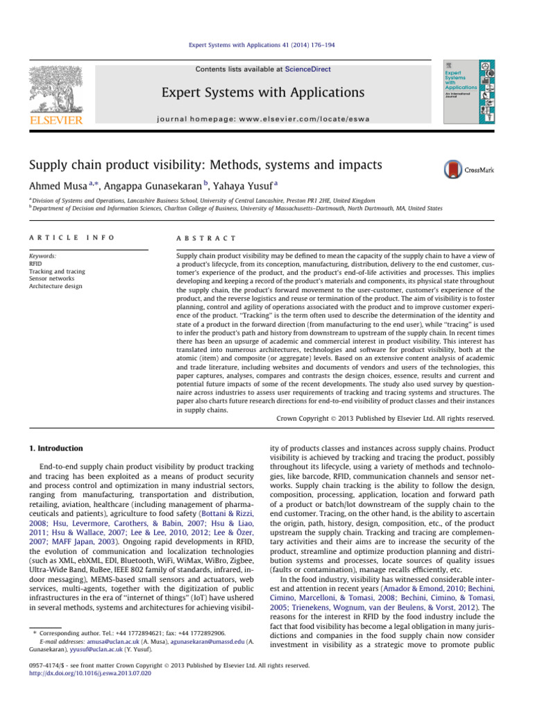 Supply Chain Product Visibility - Methods, Systems and Impacts | PDF ...