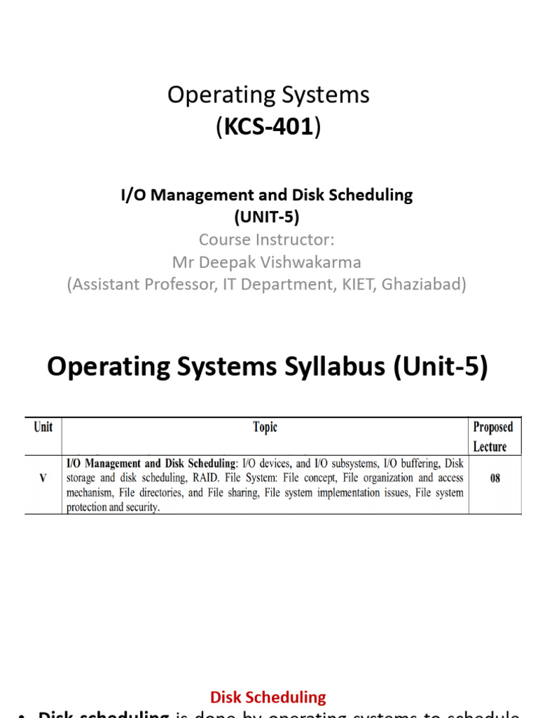 Unit-5_OS_KCS-401 (1) | PDF Unit-5_OS_KCS-401 (1) | PDF