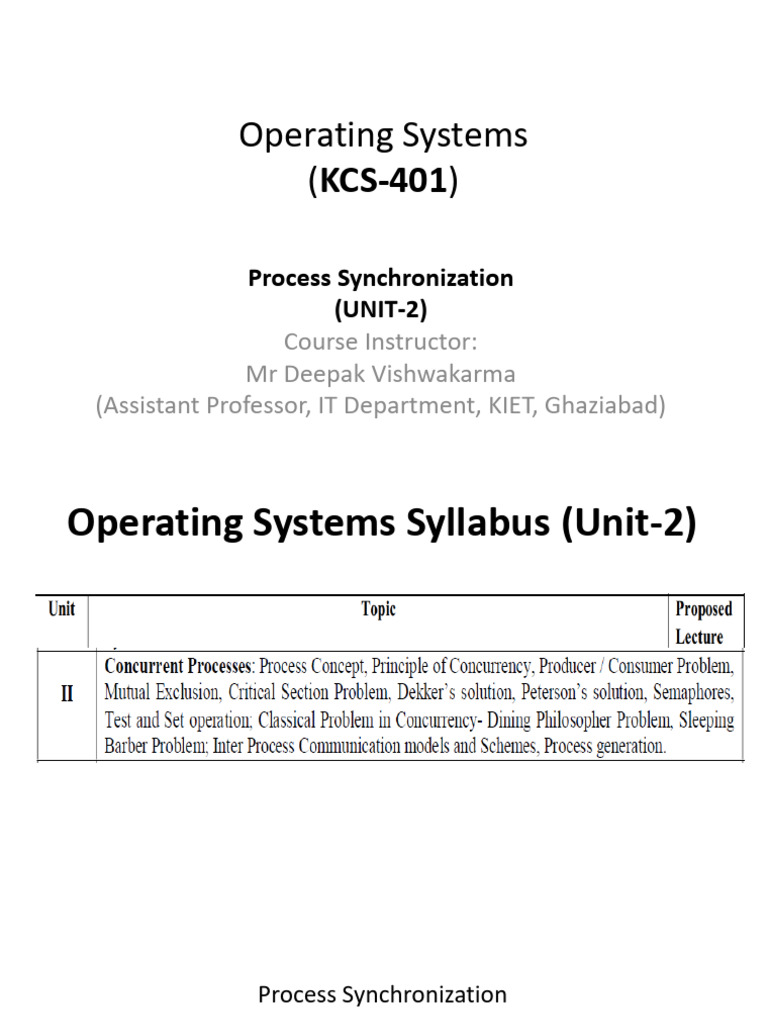 Unit-2 OS KCS-401 | PDF