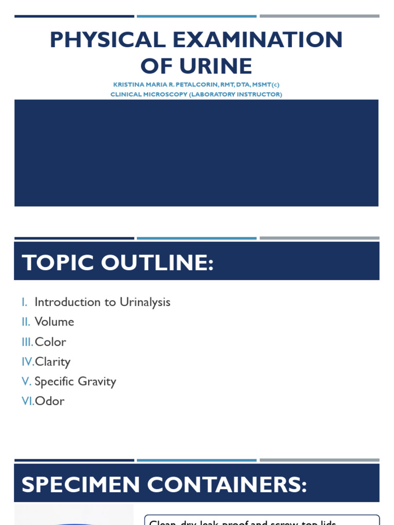 Week 4 Physical Examination of Urine | PDF