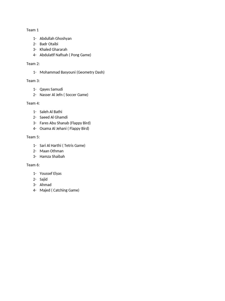 Scratch Team Members | PDF