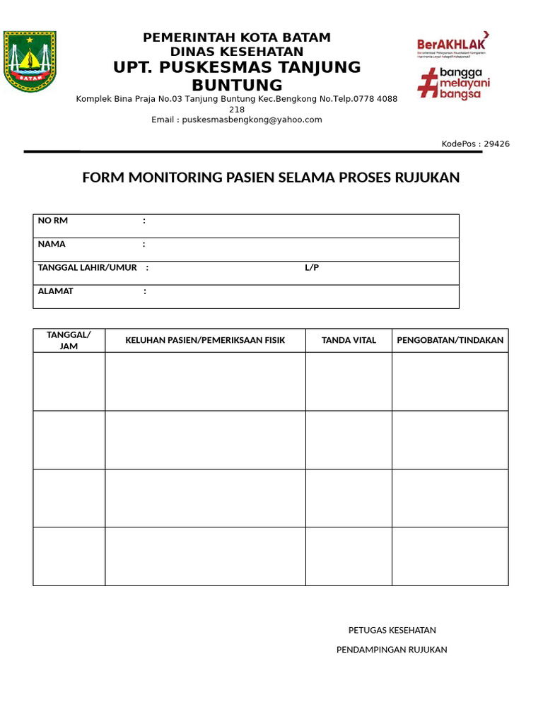Form Monitoring Pasien Selama Proses Rujukan | PDF