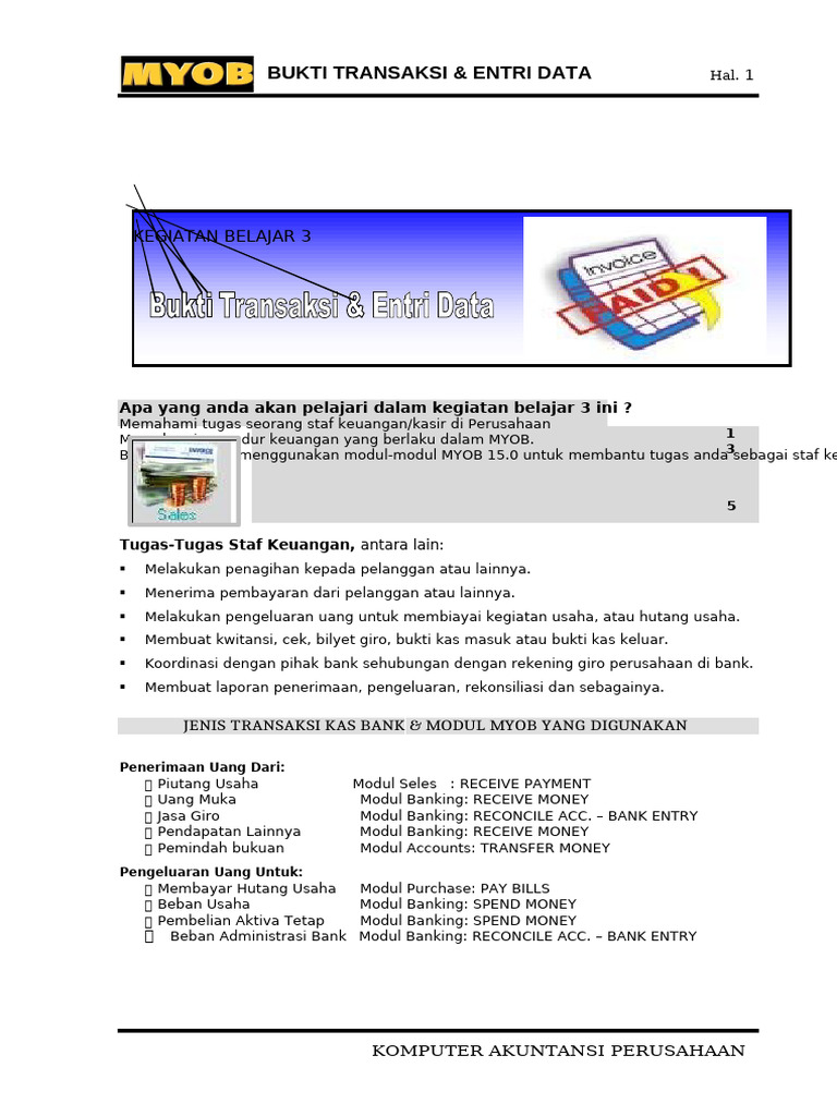 Akuntansi Jasa kb3 - Bukti Data Entry23 LPK JWB | PDF