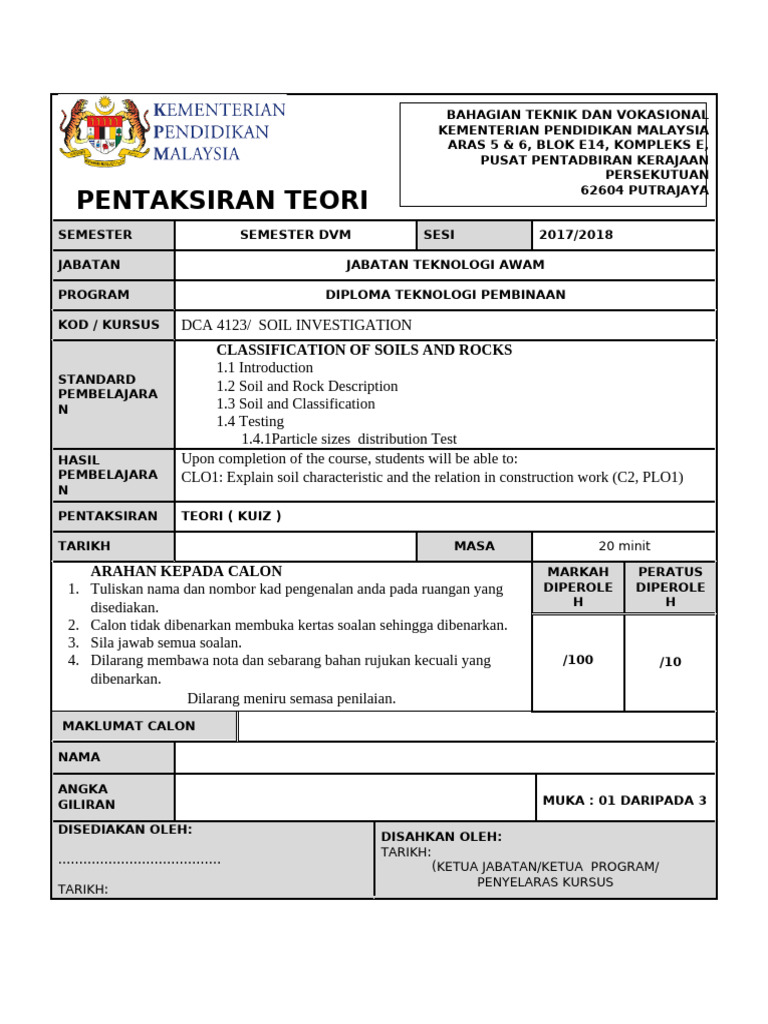 Unit 1 Penilaian Pengetahuan | PDF