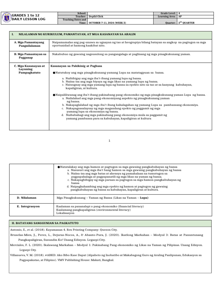 Ap 4 - Q2 - Week 2 | PDF