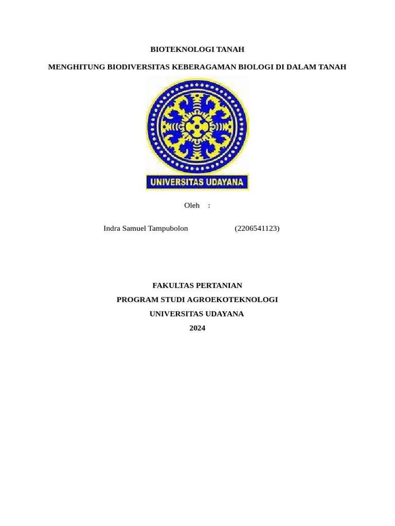 Indra Samuel Tampubolon - Bioteknologi Tanah | PDF
