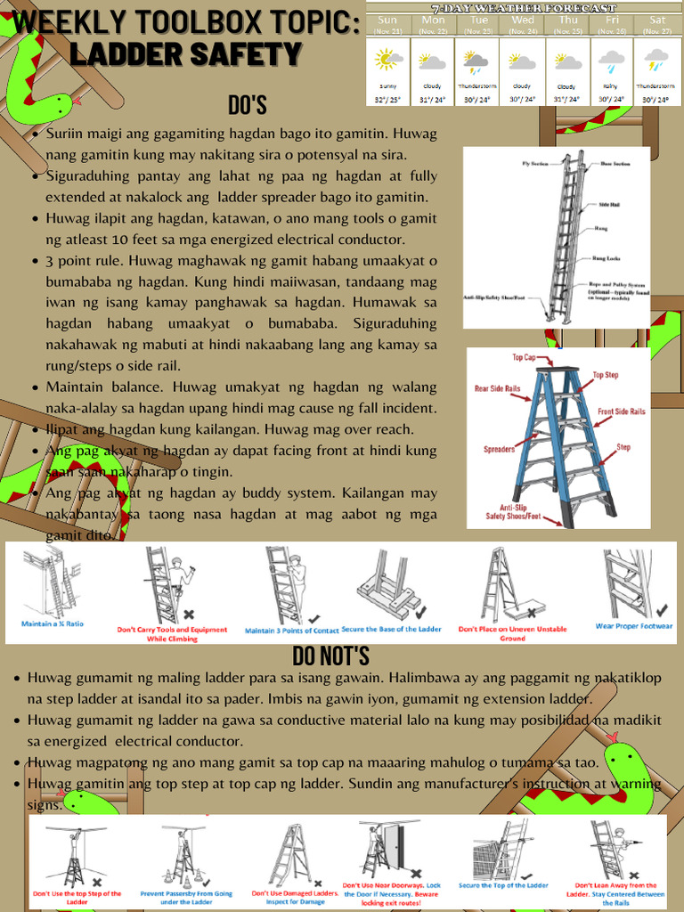 22 November 2021 - Weekly Toolbox Topic (Ladder Safety) | PDF