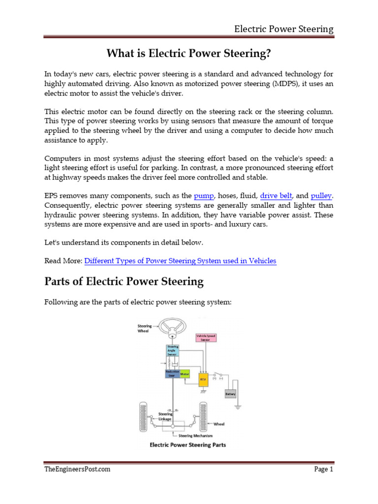 Electric Power Steering | PDF