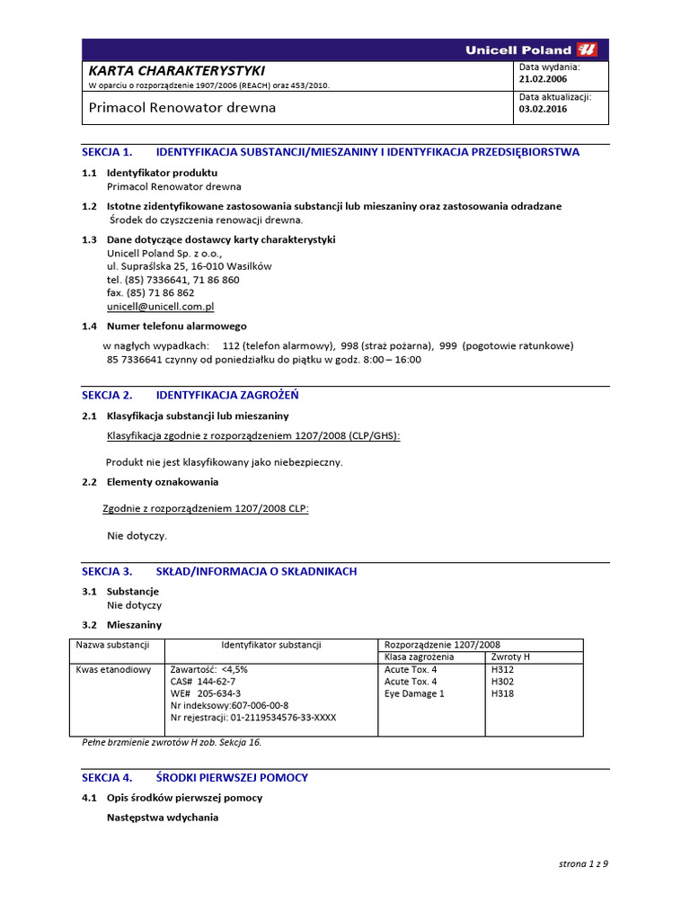 Karta Charakterystyki 728035 10066 | PDF