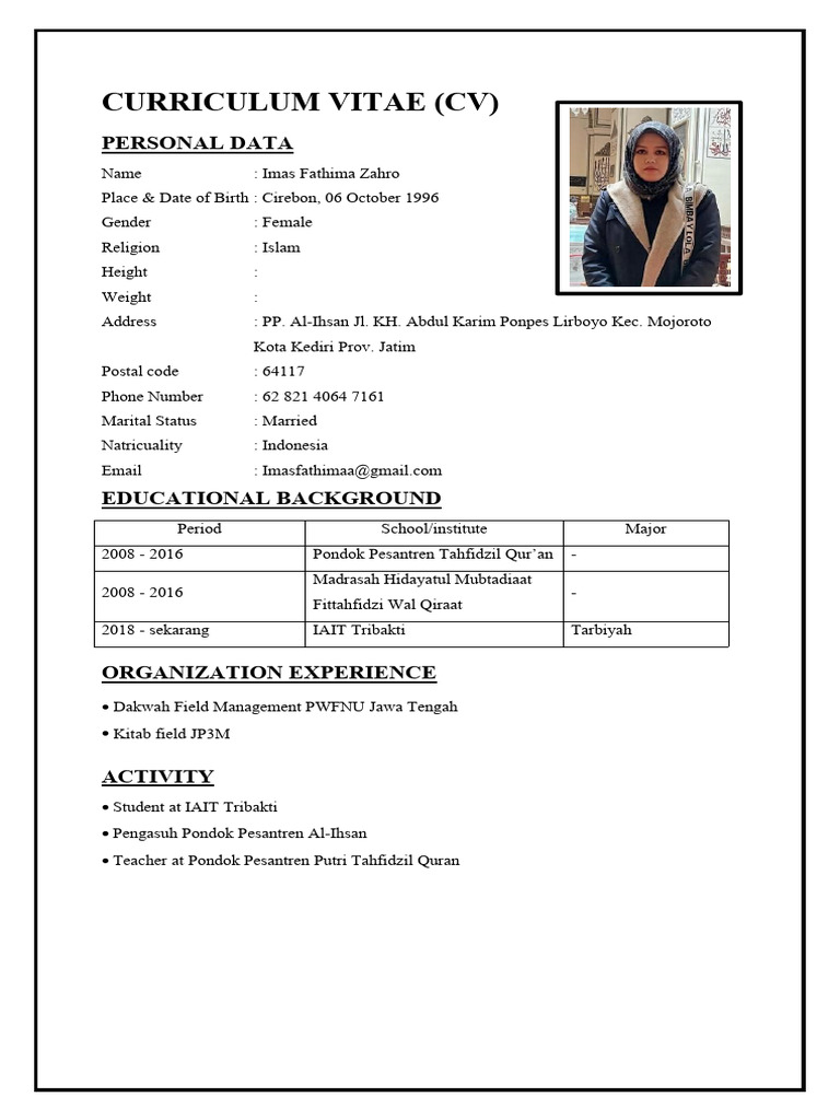 CV Ning Imas | PDF