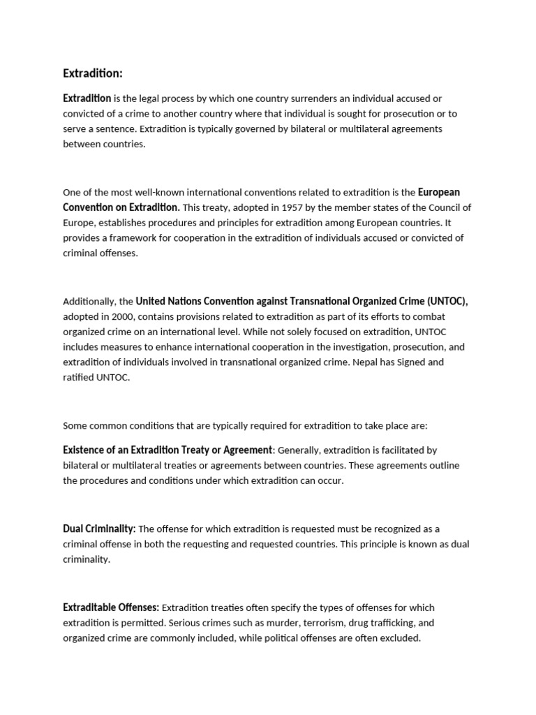 Extradition | PDF