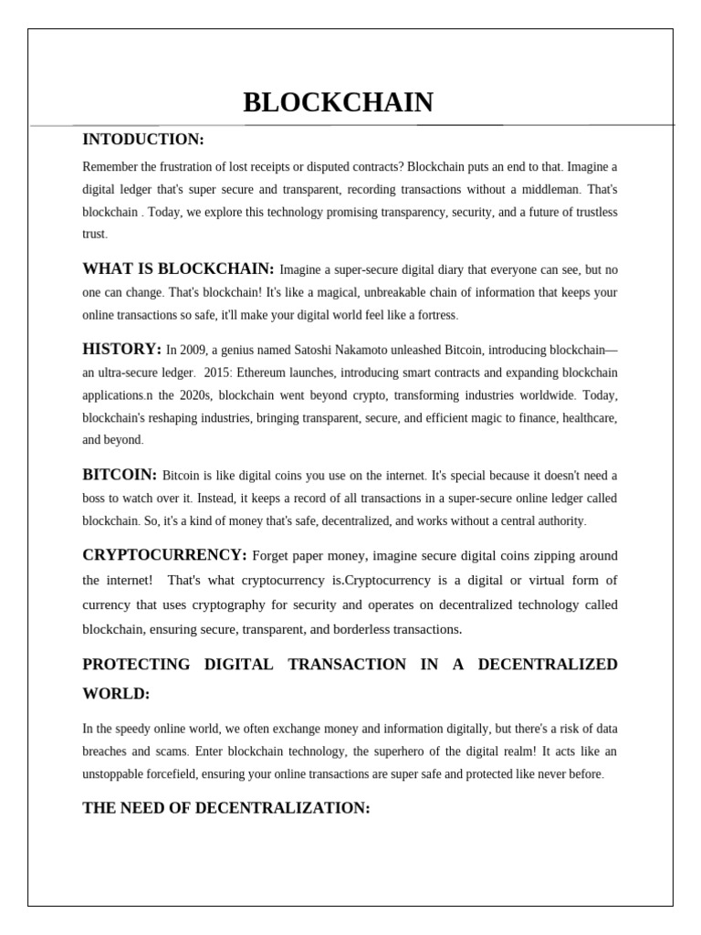 BLOCKCHAIN PPT explanation | PDF