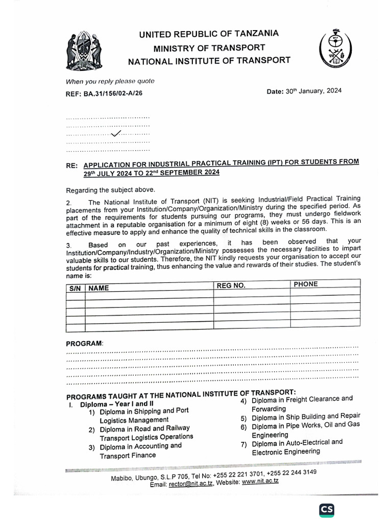 Kibe Field Letter | PDF