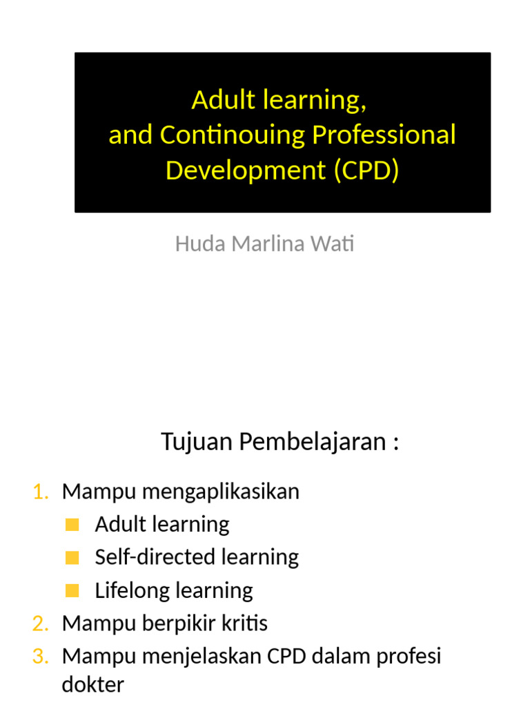 Adult Learning Dan Continous Profesional Development (CPD) | PDF ...
