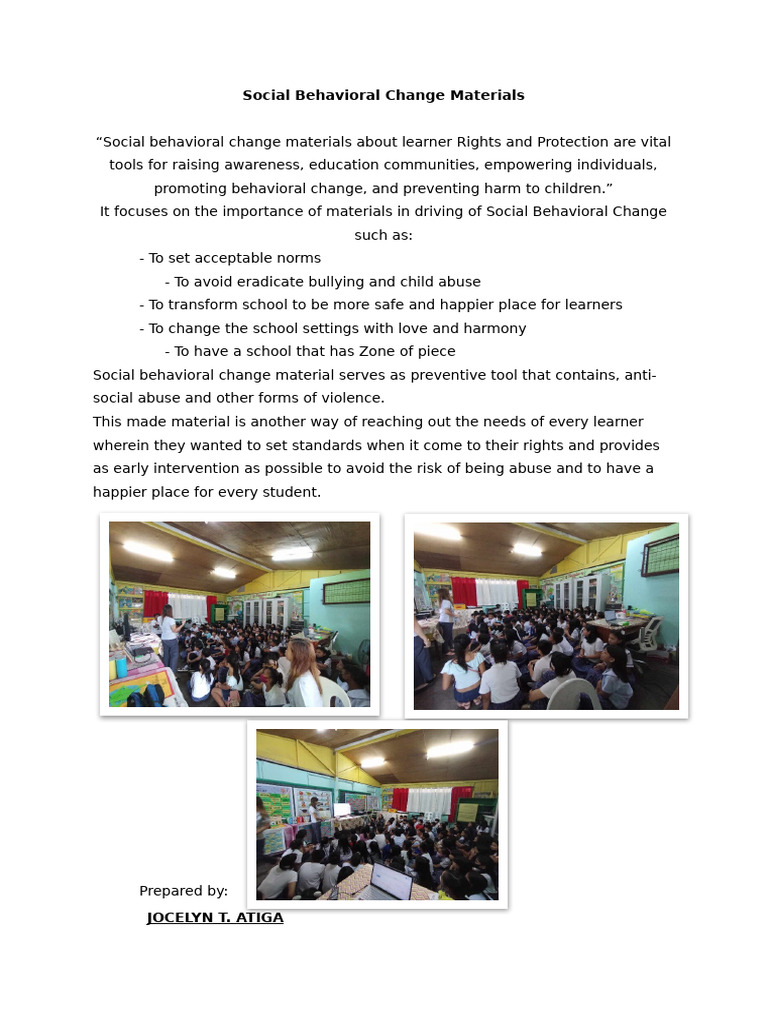 Social Behavioral Change-Narrative Report | PDF