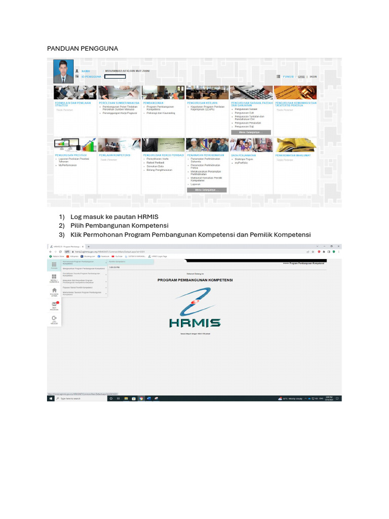 PANDUAN PENGGUNA HRMIS AI UNTUK RAKYAT | PDF