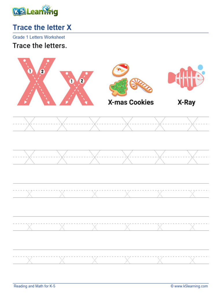 Grade 1 Trace Letter X | PDF