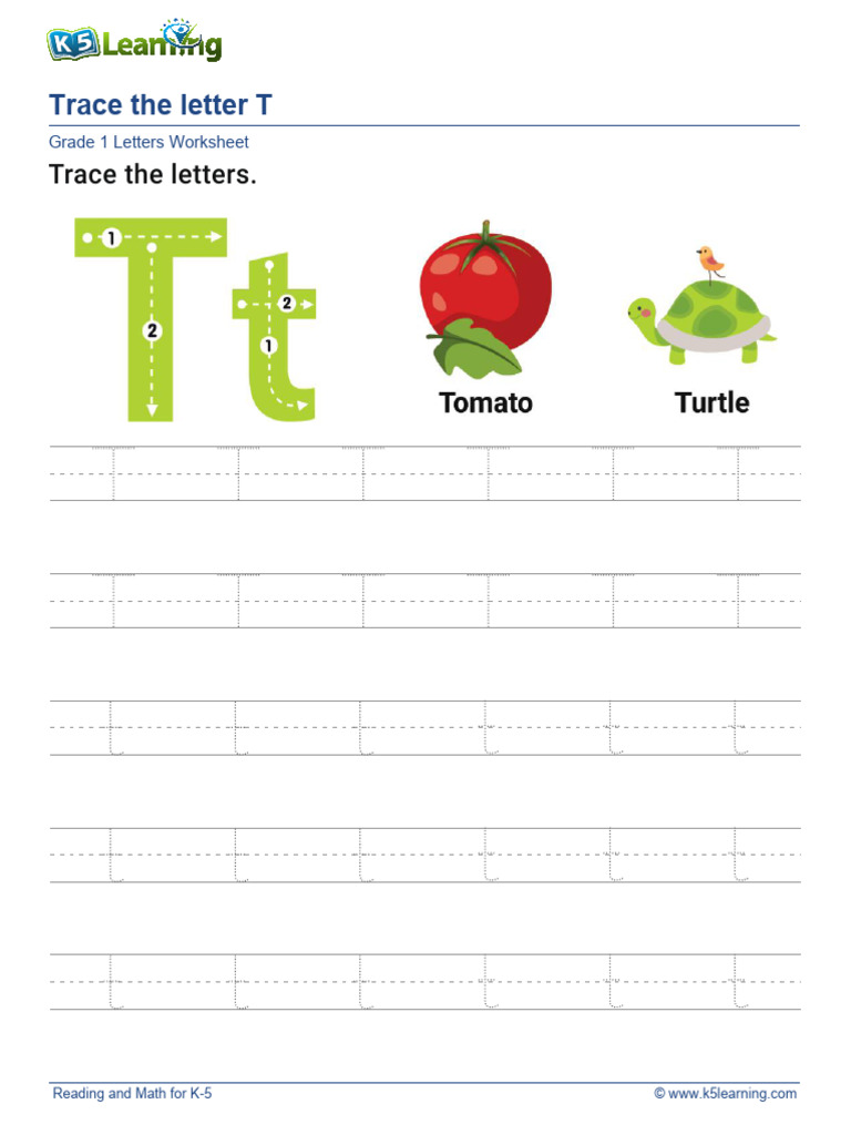 Grade 1 Trace Letter T | PDF