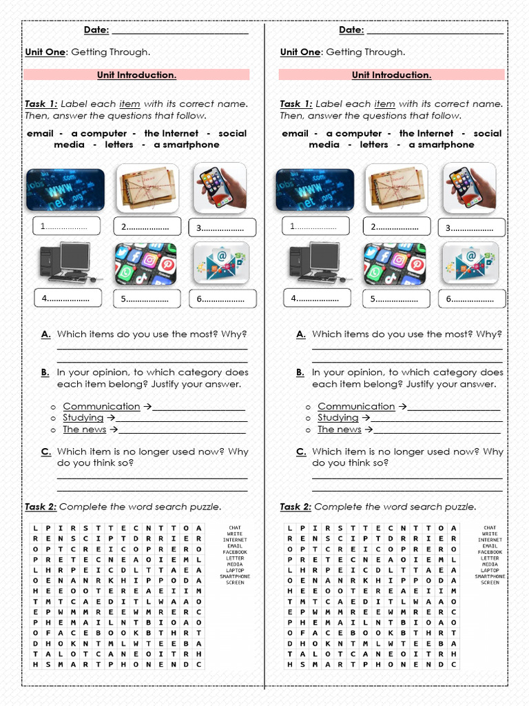 Getting Through - Unit Intro | PDF | Word Search