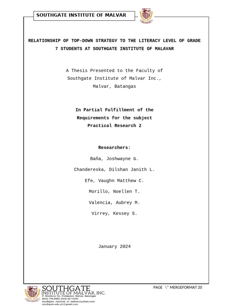 PR2 Bañas Group Final Draft | PDF