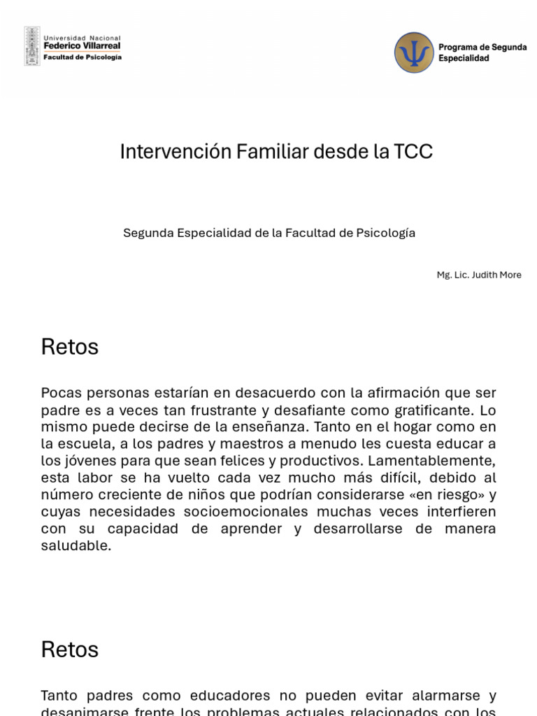 Intervención Familiar Desde La TCC | PDF