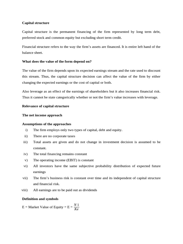 Capital Structure - Docx Edited | PDF