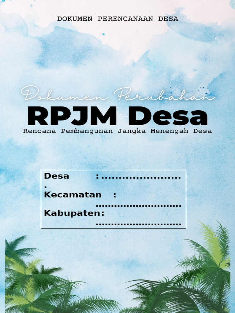 RPJM Desa: Panduan Perubahan 8 Tahun | PDF | Pengelolaan Keuangan ...