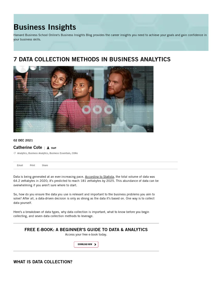 7 Data Collection Methods in Business Analytics | PDF